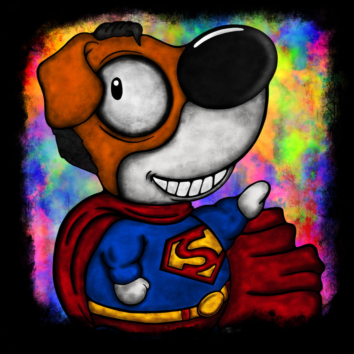 K9 Superman – Heroic Pop Art Dog by Nessy Pop Art